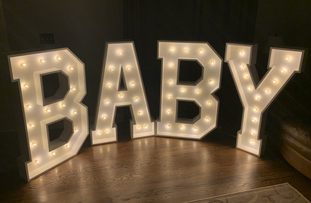 "Baby" Marquee Letters for Rent - Baby Signs for Rent, Showers