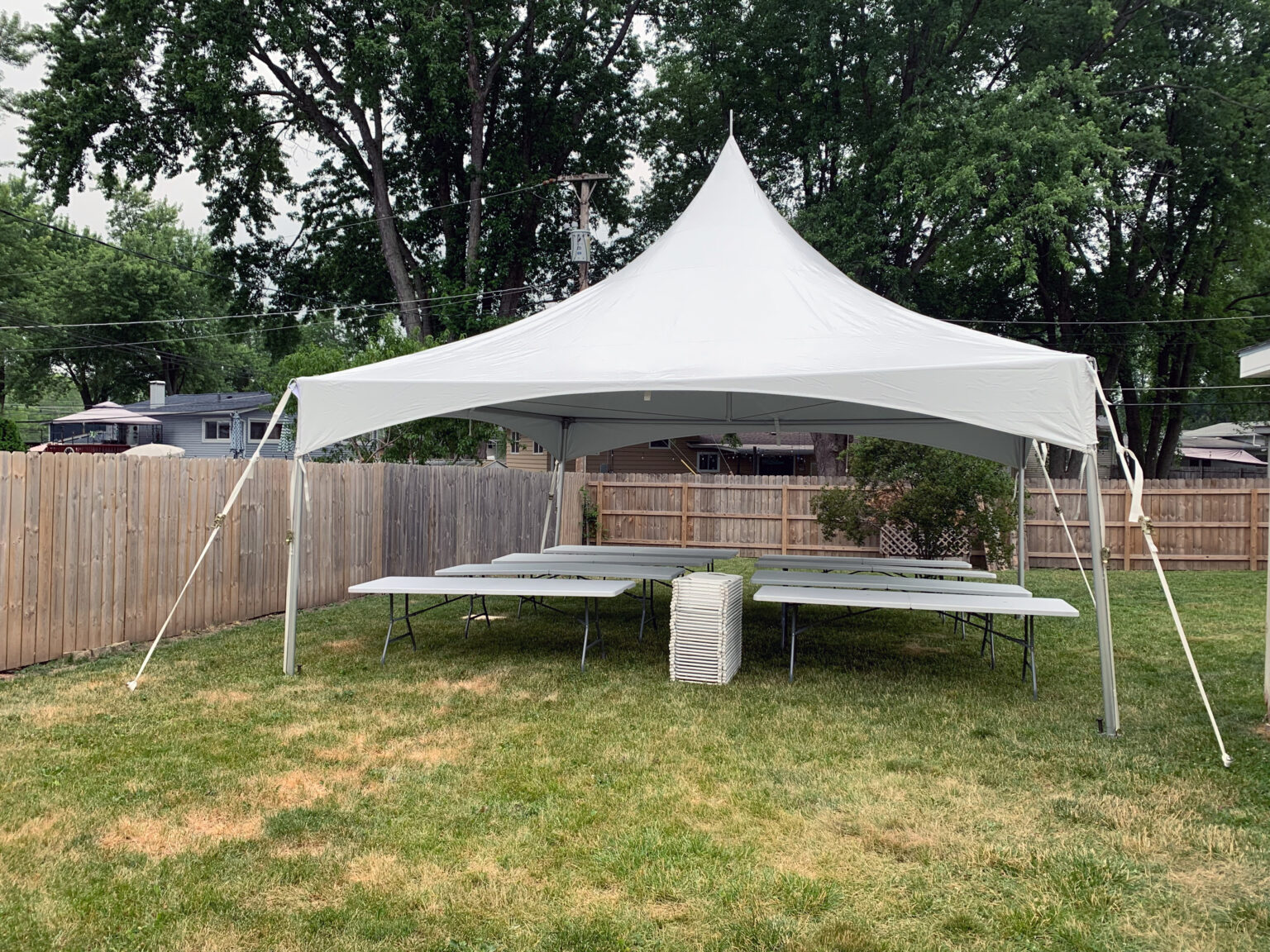 20x20 High Peak Frame Tent - Marquee Tent for Rent